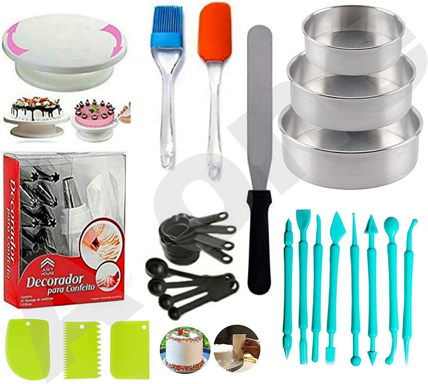 Buy Unique impex Cake Baking Set + Cake Making Set Combo Items Tools ...