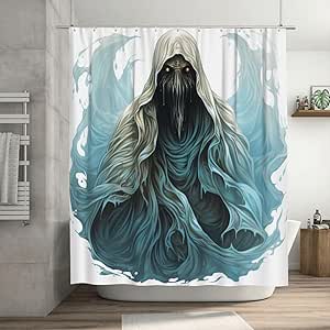 Amazon.com: TIYAANDSY Mysterious White Ghost Shower Curtain for ...