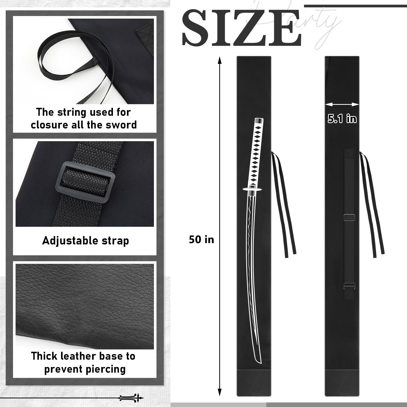 Snapklik.com : Patelai Sword Bag Katana Carrying Bag Black Ninja Sword ...