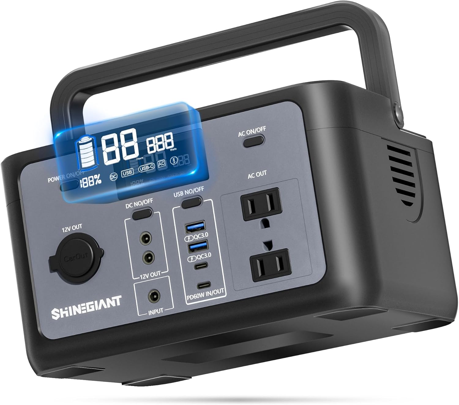 Amazon.com: Portable Power Station 300W (Peak 600W), 256Wh LiFePo4 Power Station with USB-C ...