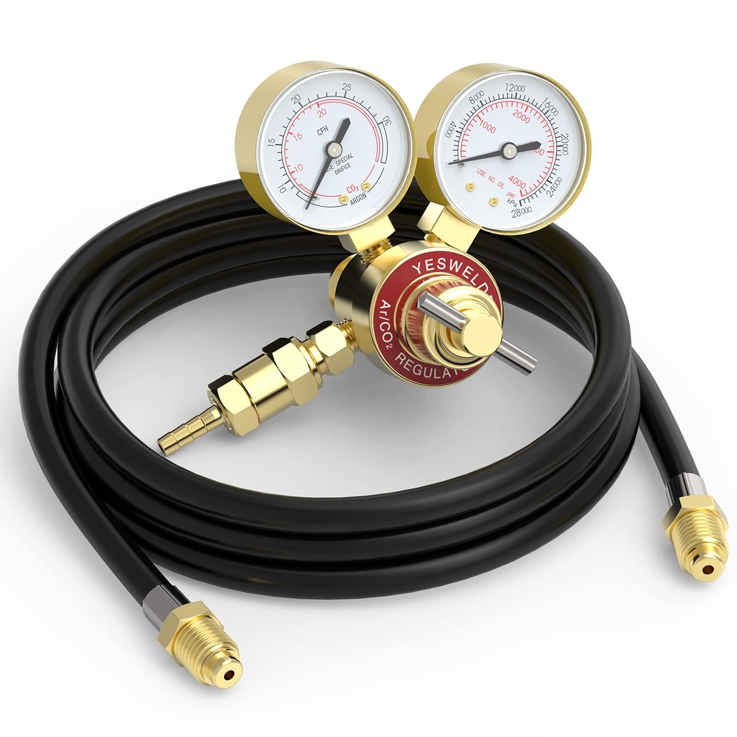 YESWELDER Argon CO2 Regulators with Hose Gauges Gas Welding Regulator ...