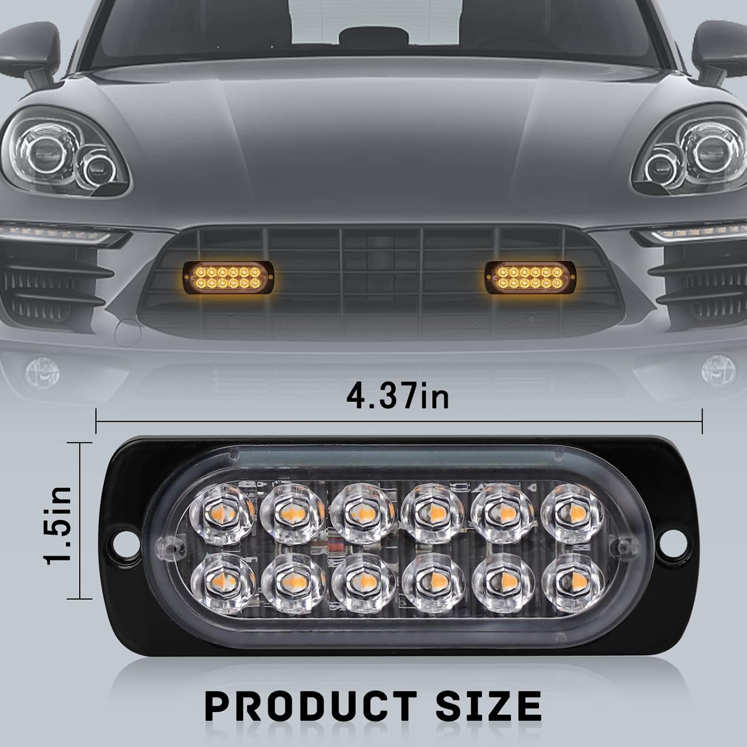 Paquete de 4 luces estroboscópicas LED para vehículos, camiones, kit de ...
