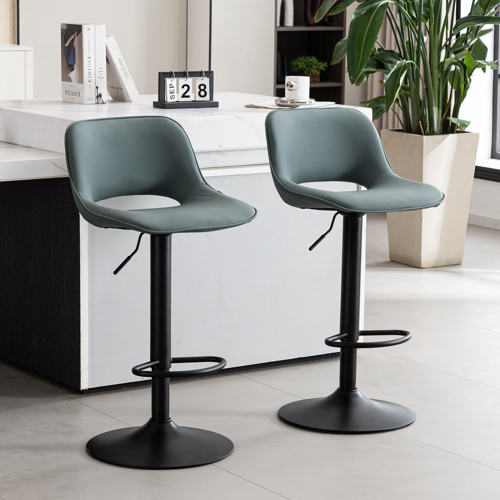 Amazon.com: YOUNIKE Bar Stools Set of 2 Modern Swivel Barstools ...