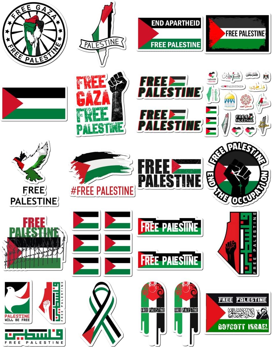 Amazon.com: Stickers 20 Pcs Per Pack Palestine Colorful Waterproof ...