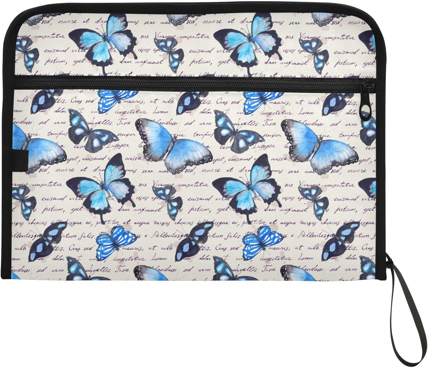 Blue Butterflies Expanding File Folder for Documents A4 Letter Size ...