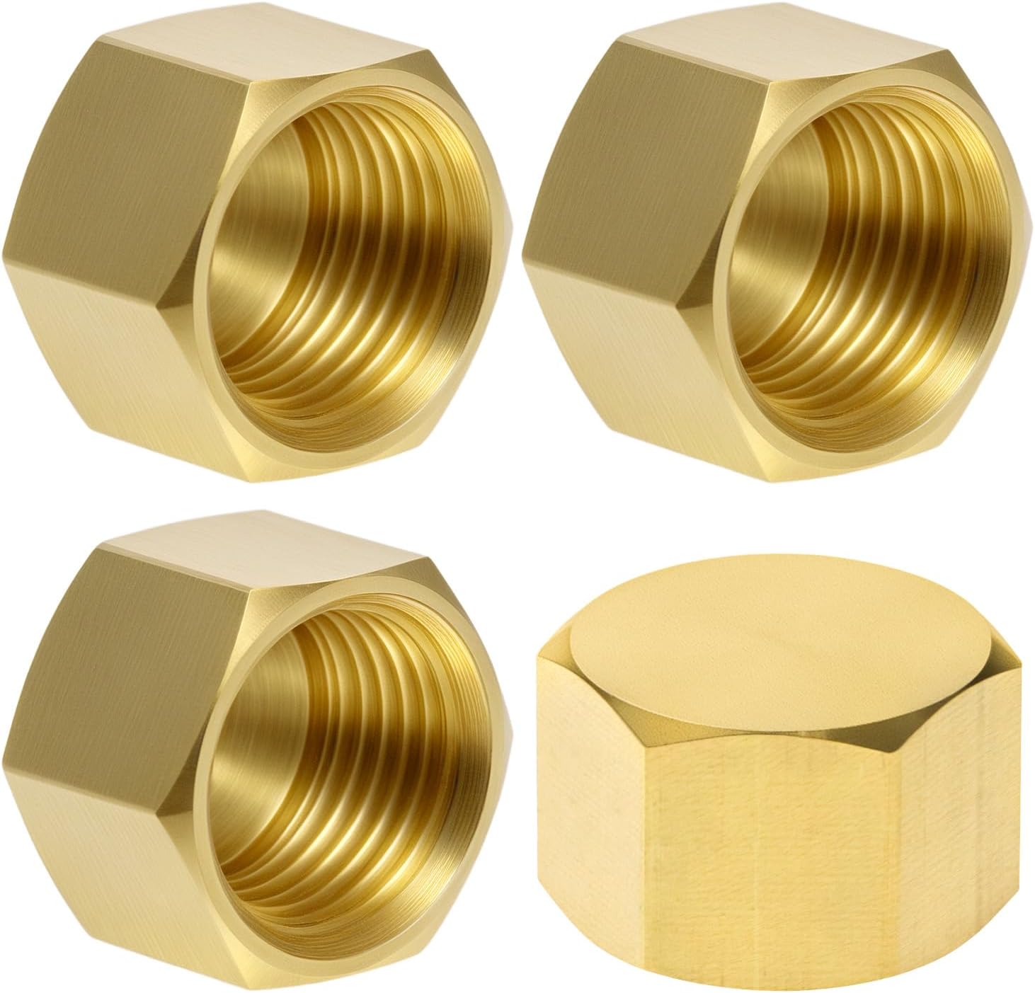 Amazon.com: QWORK Brass 1/2 Inch NPT Caps, 4Pcs Outer Hex 1/2" NPT ...
