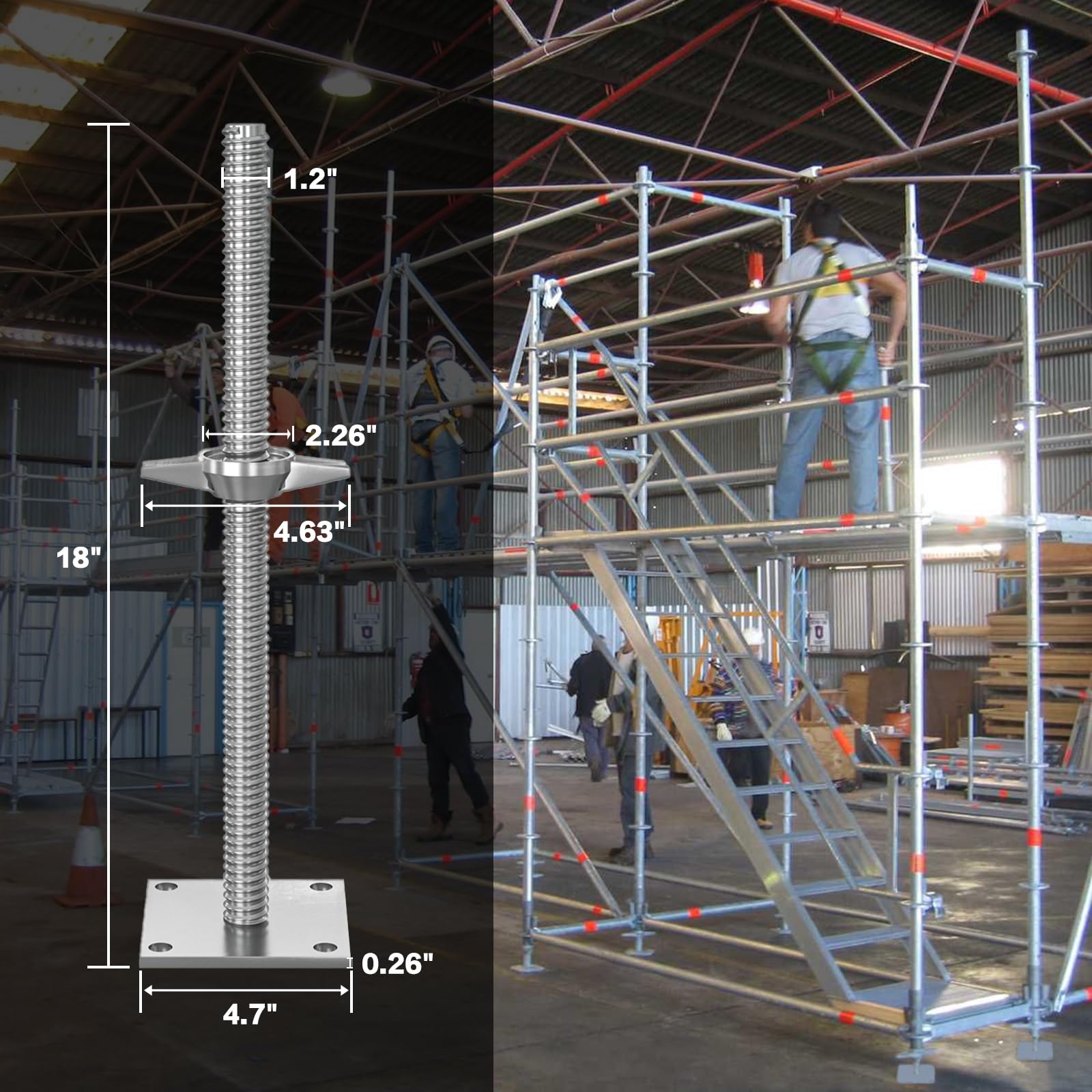 Snapklik.com : USCaster Screw Jack Scaffold 18" Adjustable Leveling ...