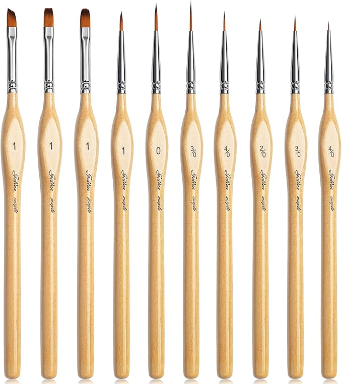 Amazon.com: Golden Maple Miniature Paint Brushes 10pcs Detail Paint ...