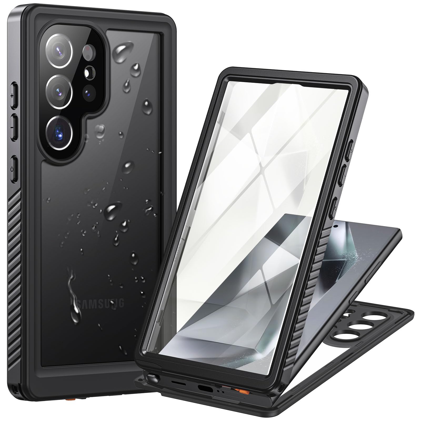 Amazon.com: Lanhiem for Samsung Galaxy S24 Ultra Case, IP68 Waterproof Dustproof, Built-in ...