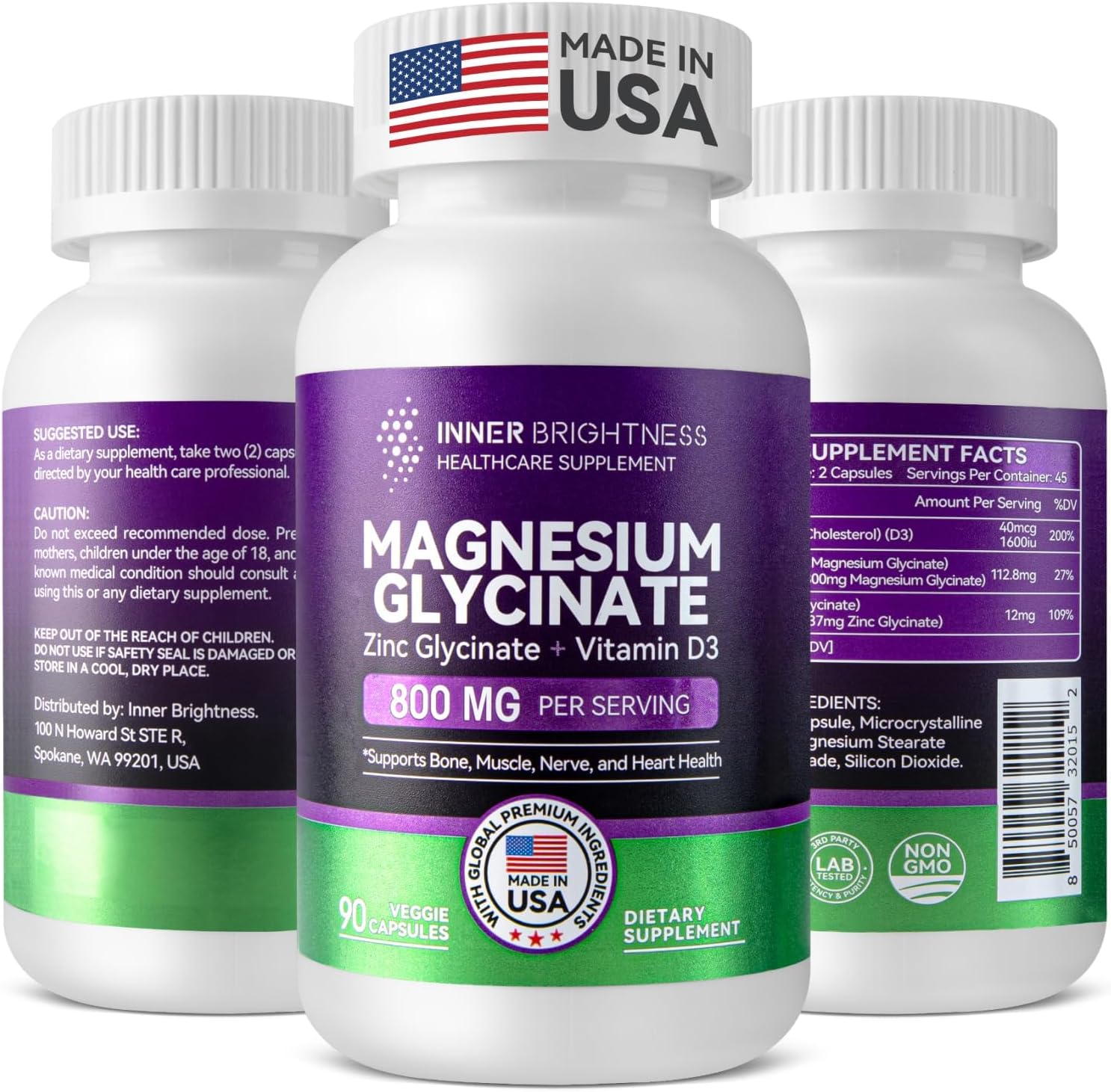 Amazon.com: Organics Ocean Pure Magnesium Glycinate with Zinc - Maximum ...