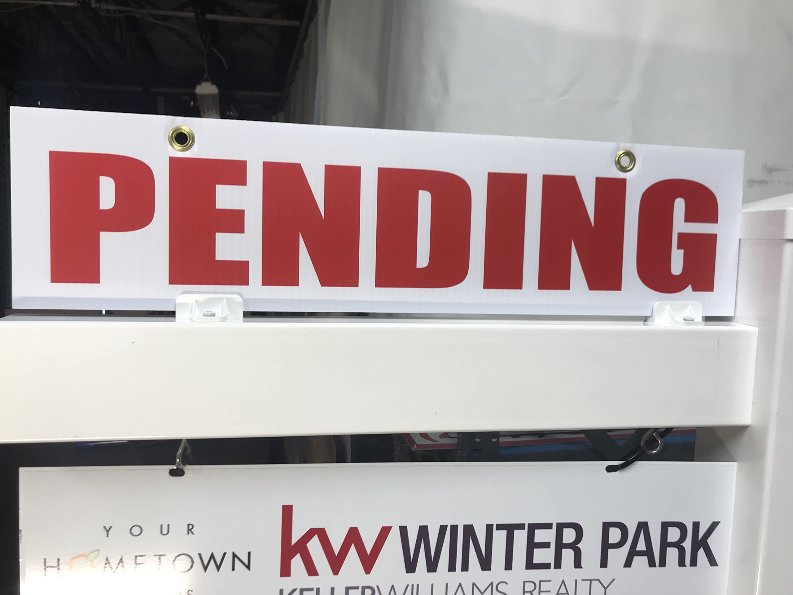 Amazon.com: 5 Pack PENDING Sign Rider 6” x 24" (PENDING) Printed Double ...