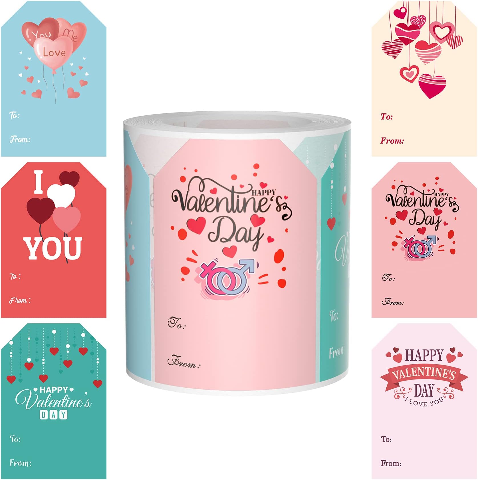 Amazon.com : Valentine Gift Tag Stickers - Furever Friends Valentine's ...