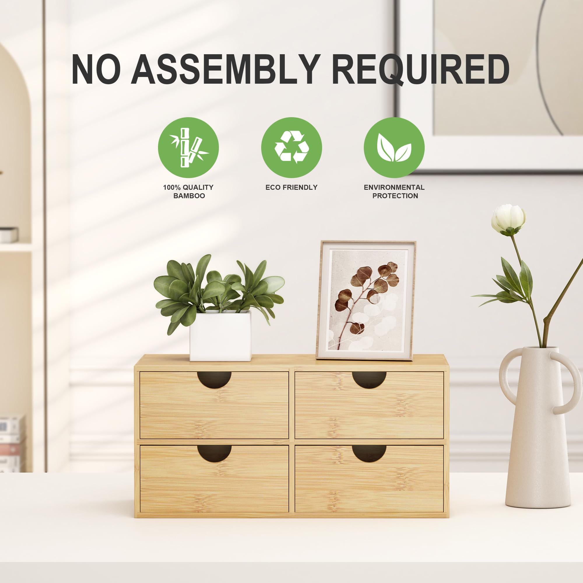 Bamboo Desktop Organizer Bamboo Desktop Storage Unit, Office