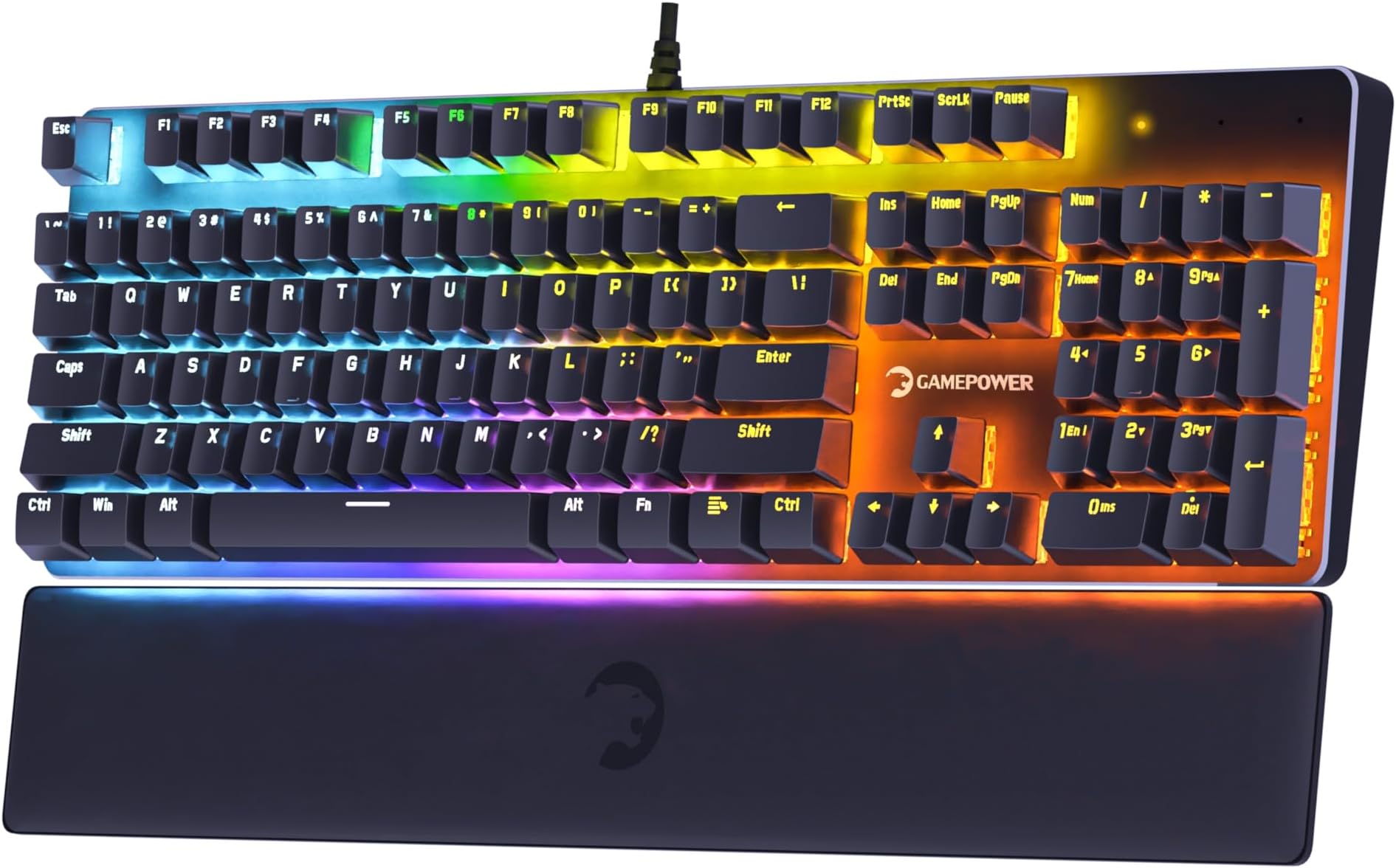Amazon.com: GAMEPOWER Ogre RGB Mechanical Gaming Keyboard, 104 Full Anti Ghosting Keys, Leather ...