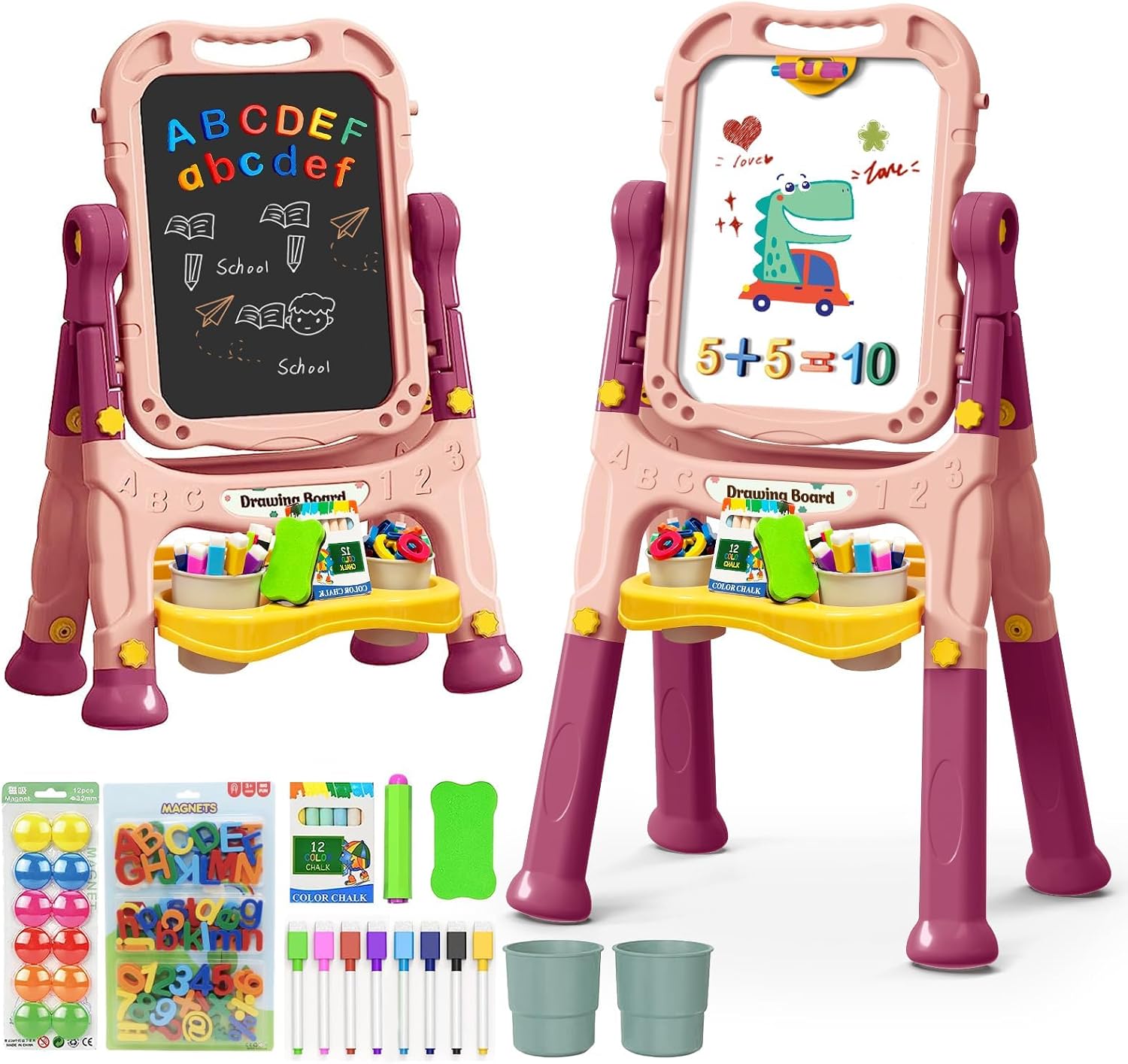 Amazon.com: Juivin Art Easel for Kids with Magnetic Drawing Board ...