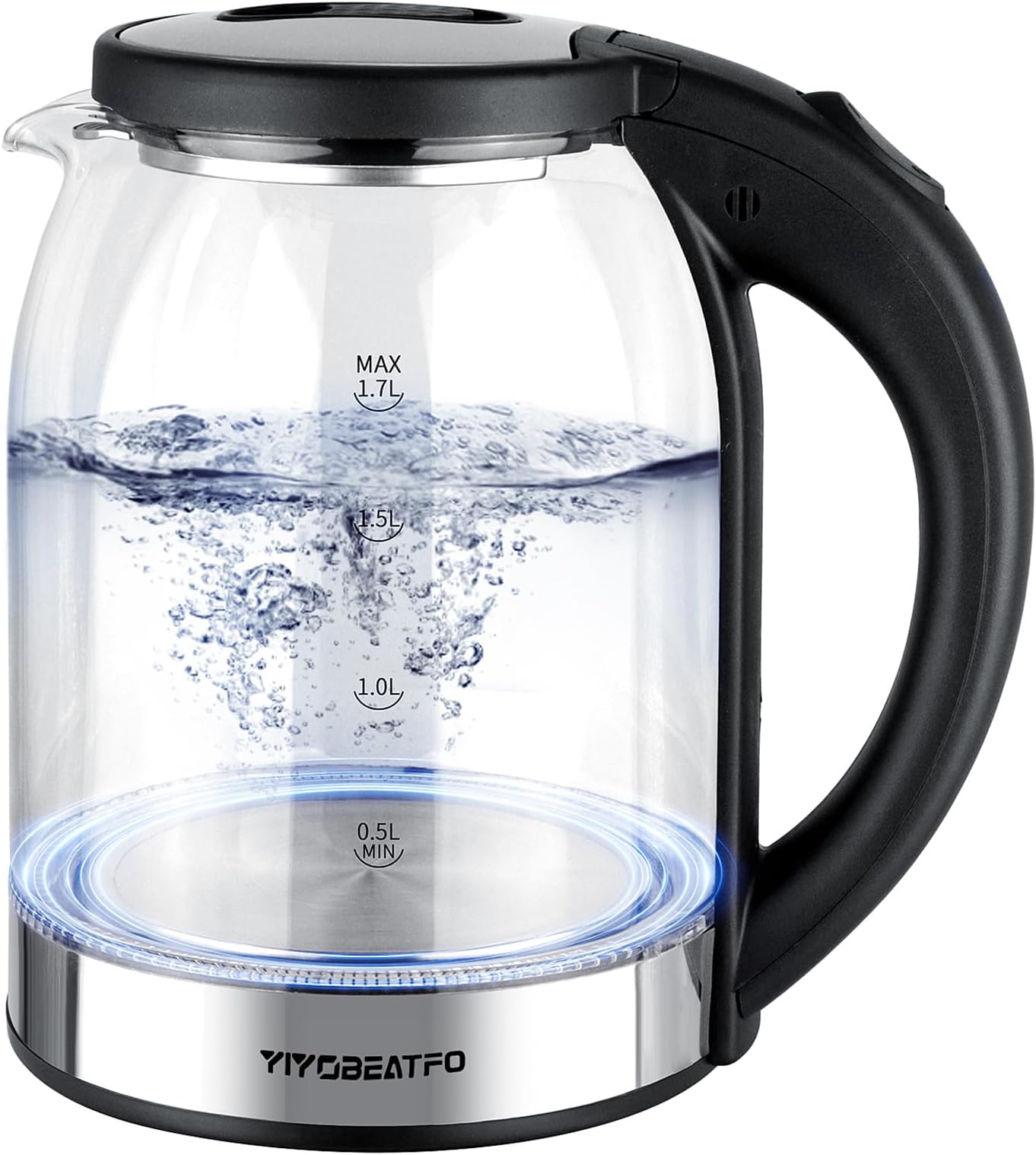 Amazon.com: YIYOBEATFO Electric Kettle, 1.7L Glass Hot Water Boiler ...