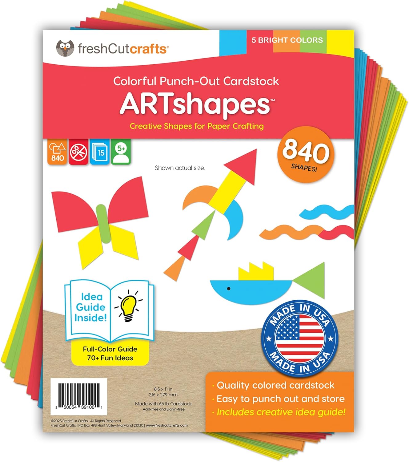 Amazon.com: ARTshapes 840 pc Creative Paper Shapes Pack with 70+ Idea ...