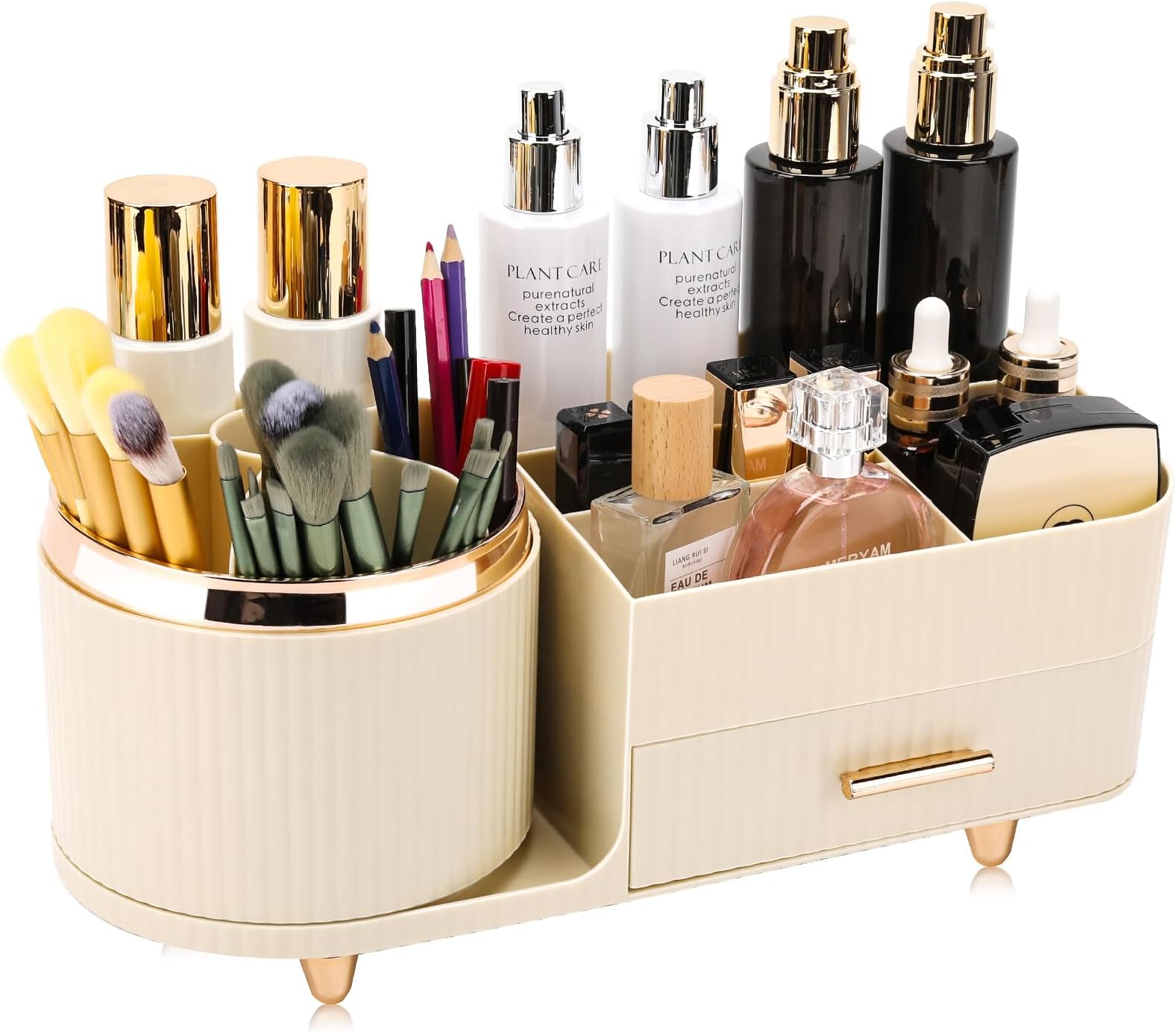 Amazon.com: 360° Rotating Makeup Organizer for Vanity - Large Capacity ...