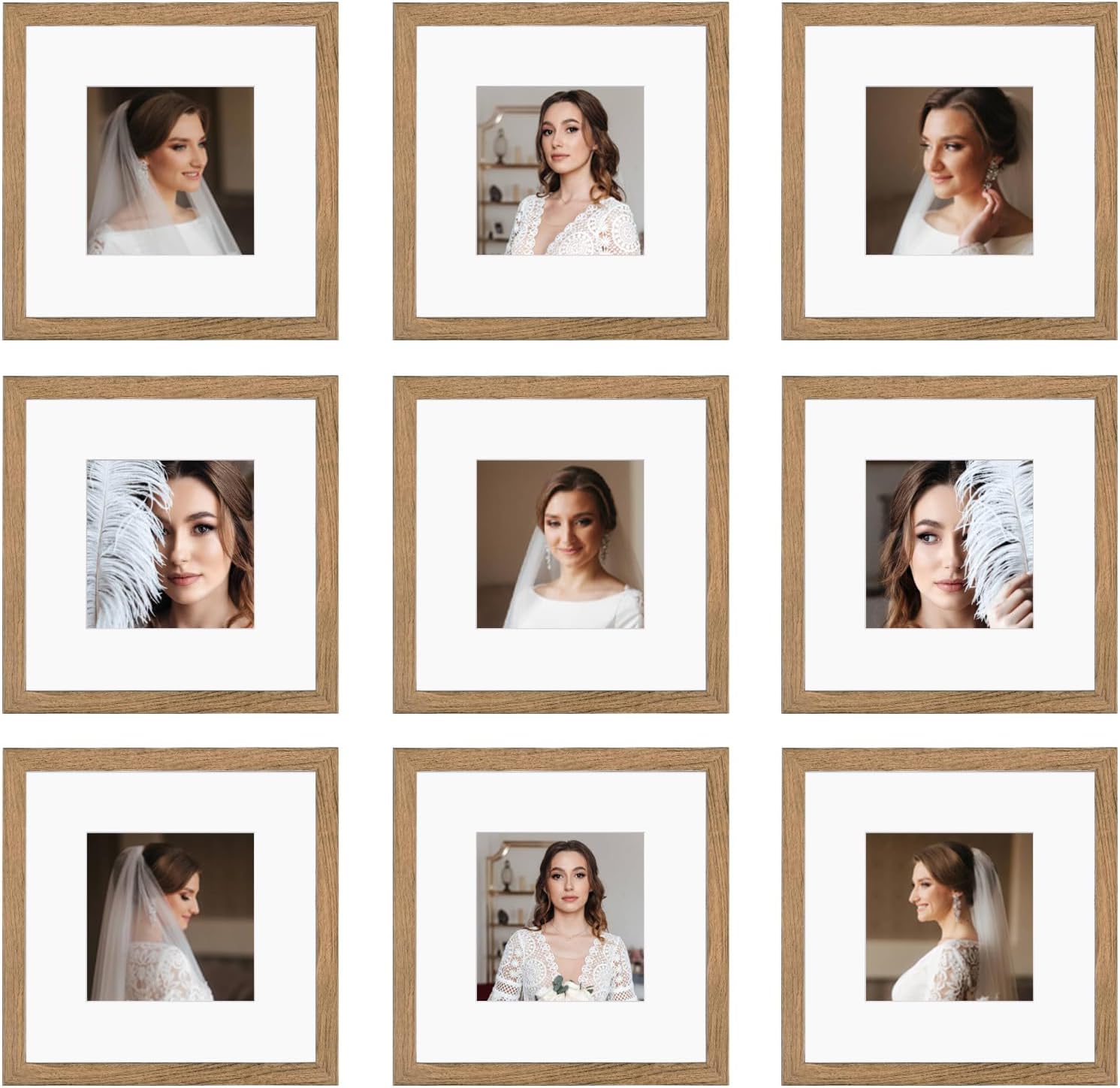 Amazon.com - BSRHOME 10x10 Picture Frame Set of 9, Display Pictures 8x8 ...