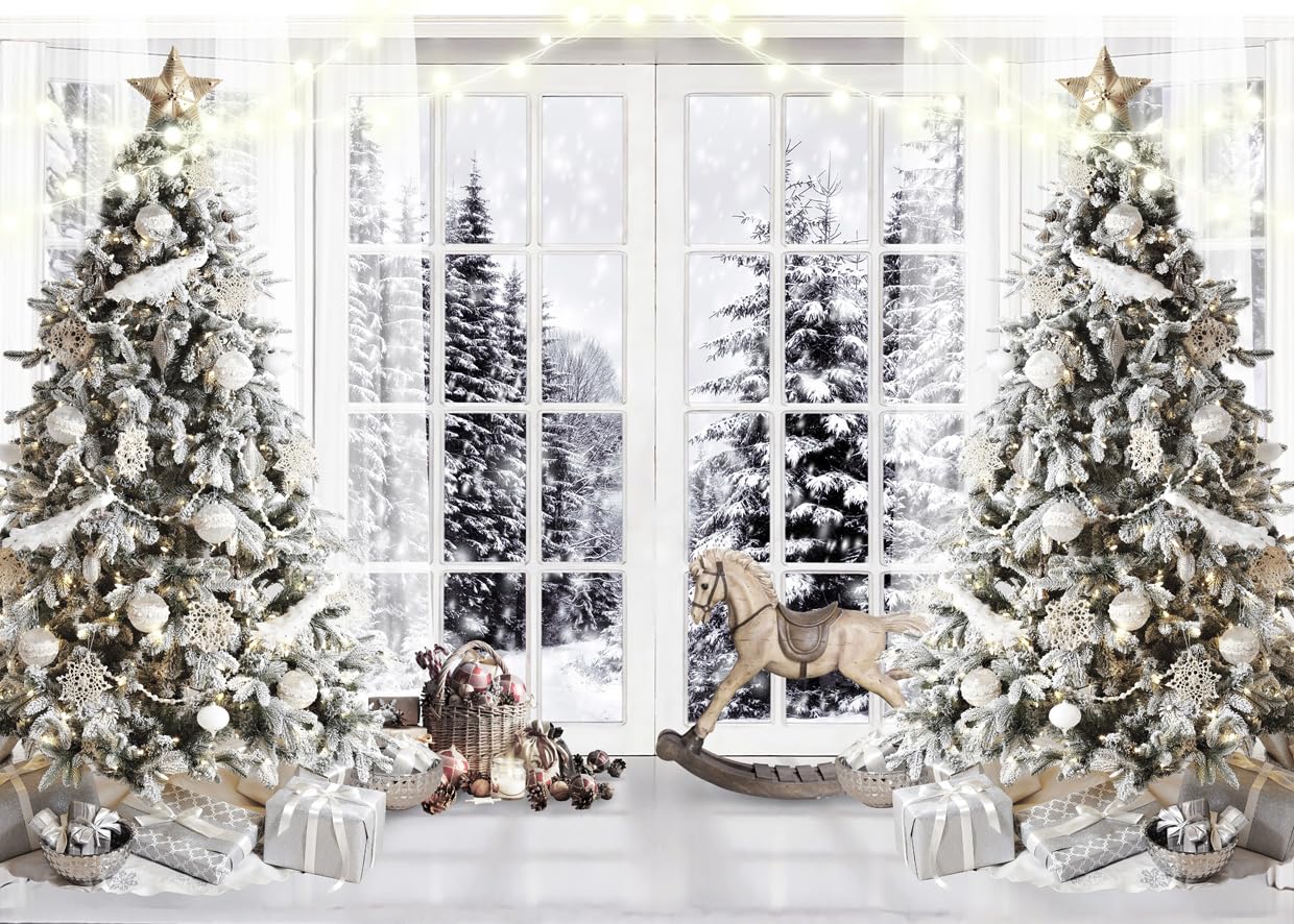 Amazon.com : Alltten 10X8FT White Christmas Backdrop Christmas Backdrop ...