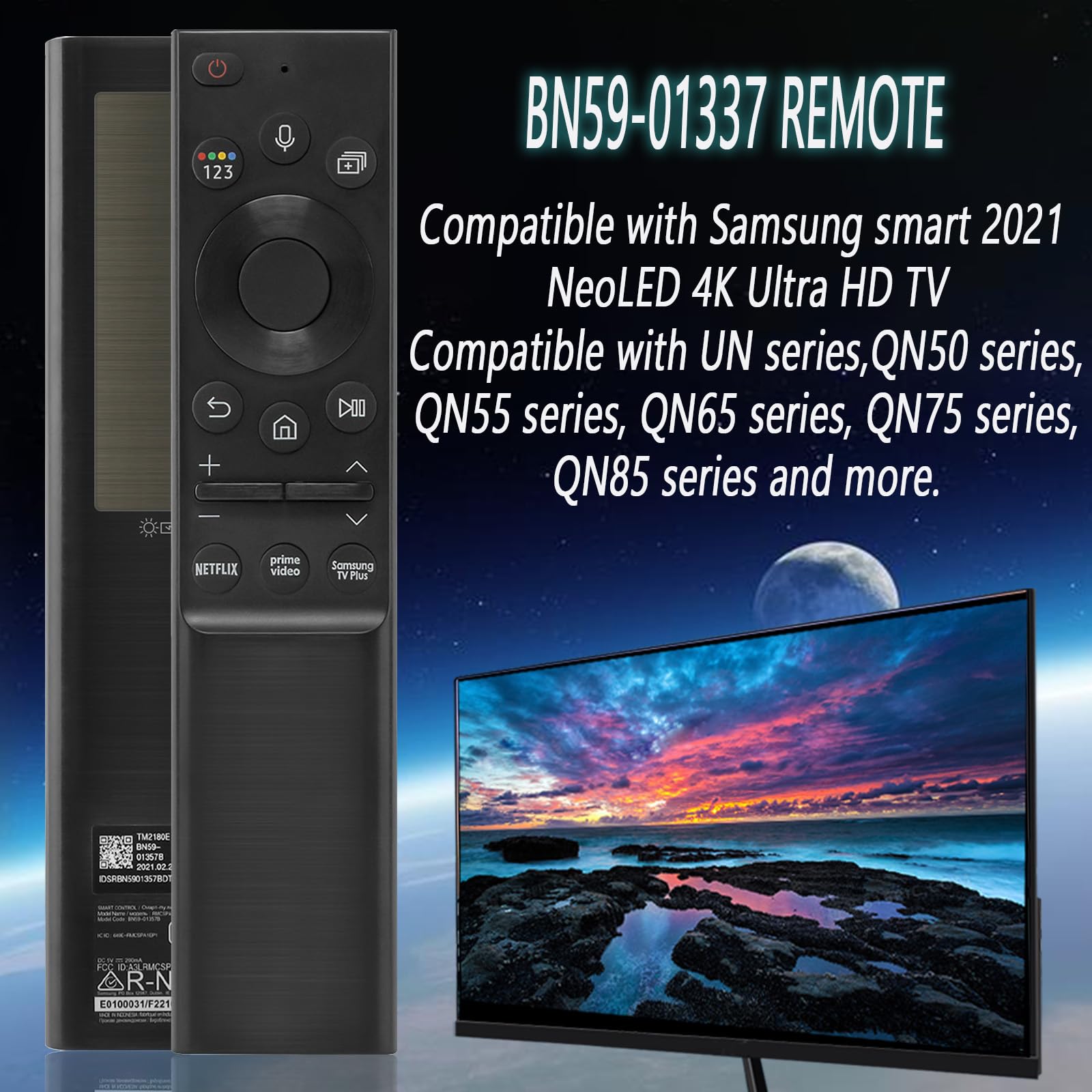 JKZTJOF BN59-01357A Solar Remote Control for Samsung Smart TV ...