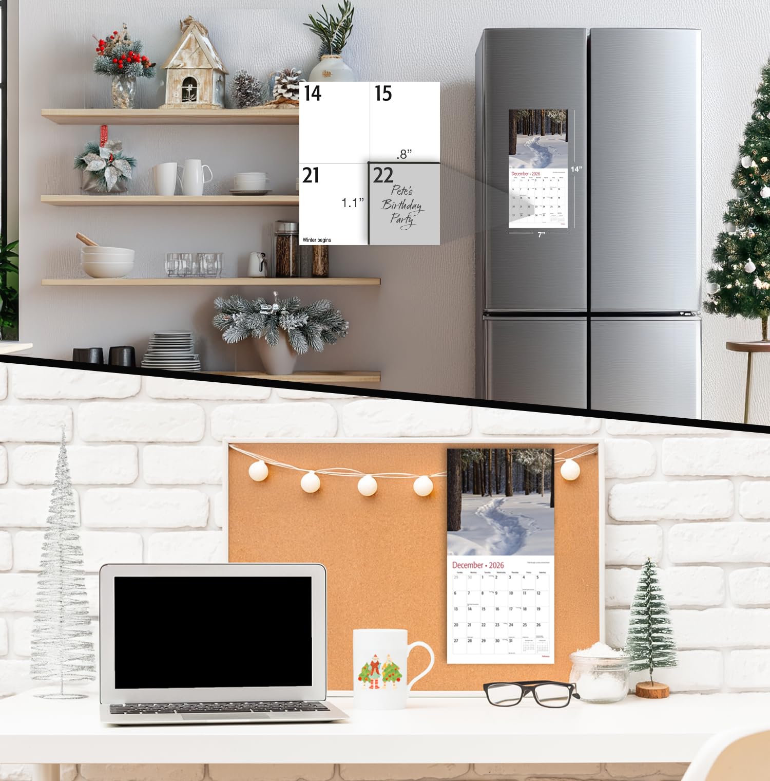 Snapklik.com : Pathways 2026 Mini Wall Calendar 12 Month 7" X 14" Open ...