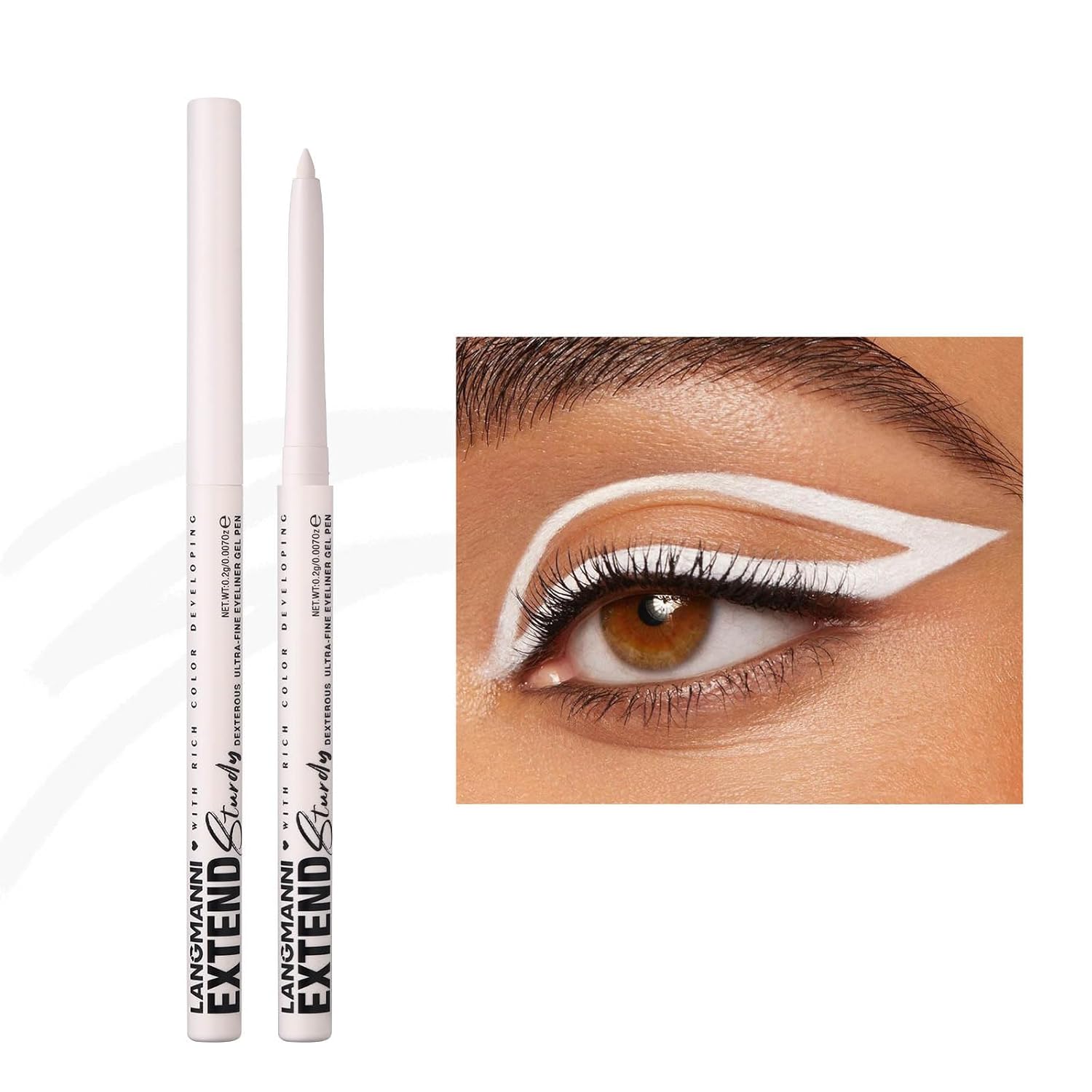 Amazon.com : Mefyhtune White Pencil Eyeliner Waterproof Retractable ...