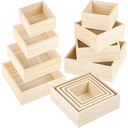 Amazon.com: Wood Craft Boxes for Centerpieces Small Wooden Boxes for ...
