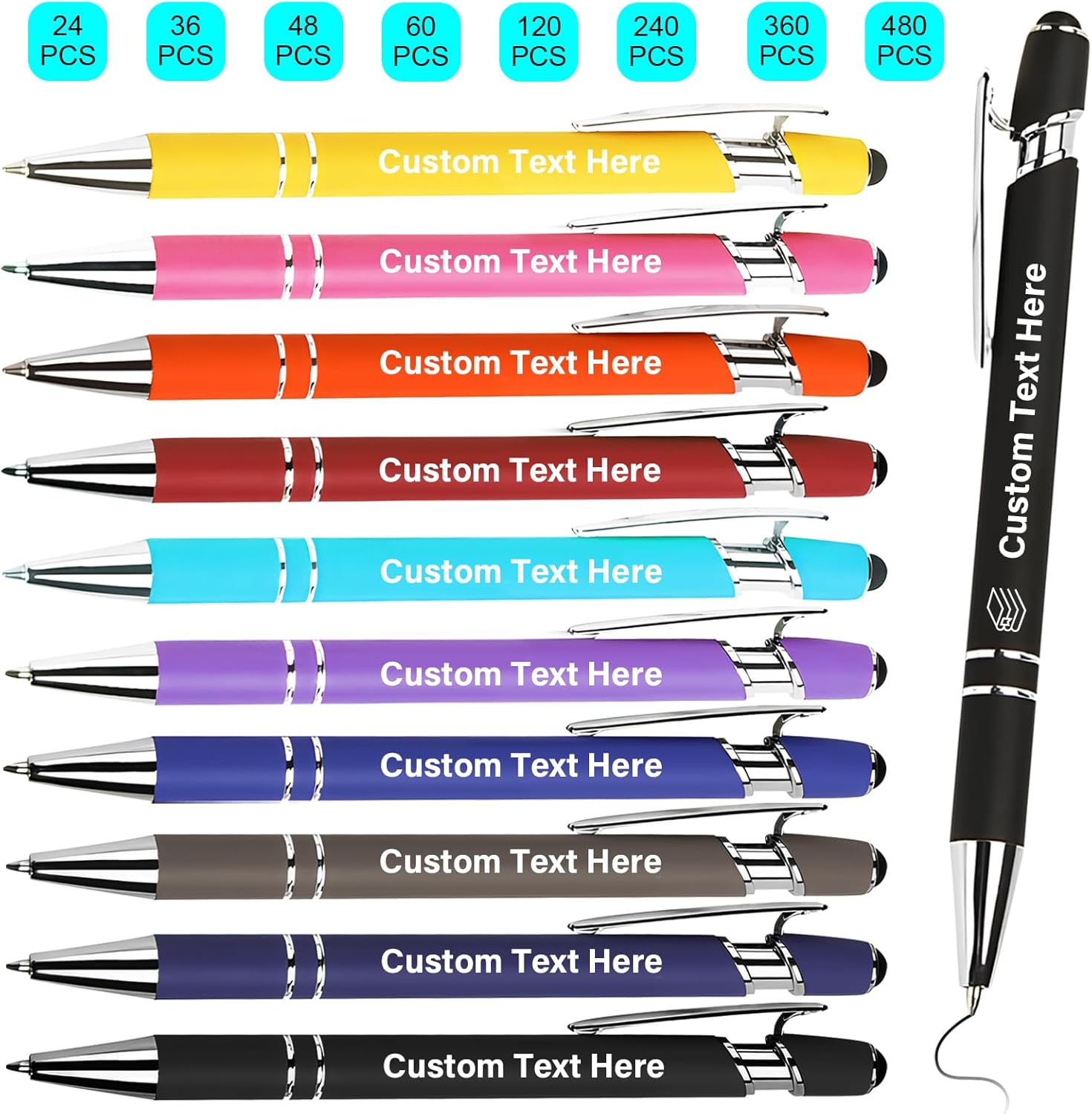 Amazon.com: PUZYCOFA 1-480 Pcs Personalized Pens Bulk Custom Pen ...