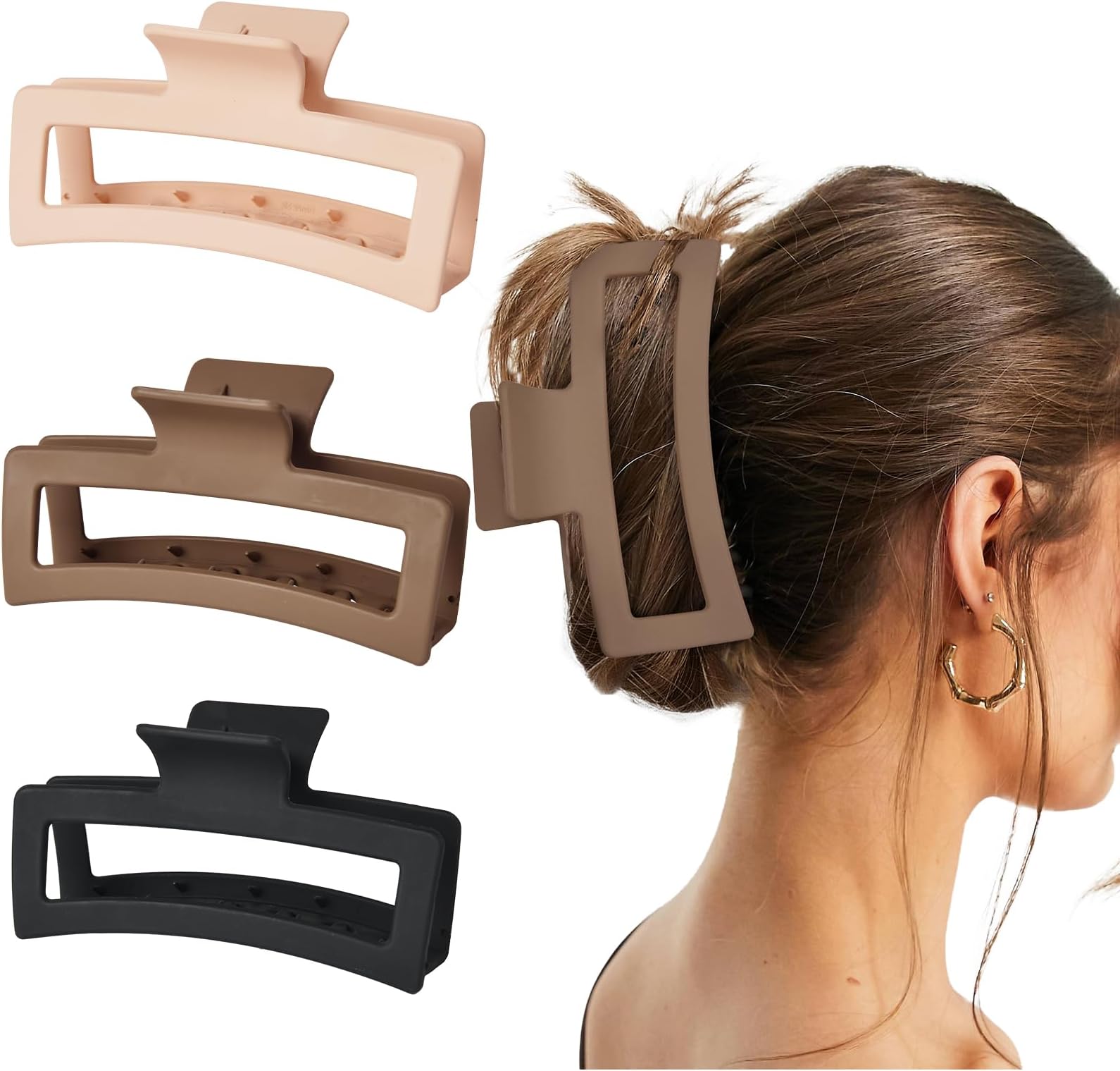 Amazon.com: 6 Pack 3 Inch Flower Claw Clips, Large Flower Hair Claw ...