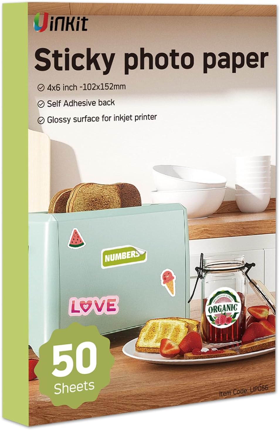 Amazon.com : Uinkit 50 Sheets Printable Glossy Sticker Photo Paper 4x6 ...
