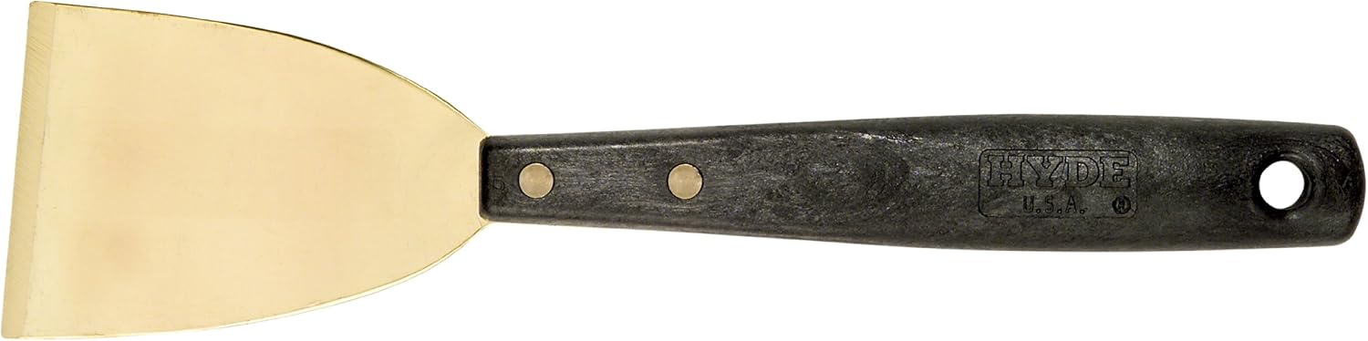 Hyde Tools 12055 3-Inch Brass Chisel Scraper with Long Handle - Putty ...