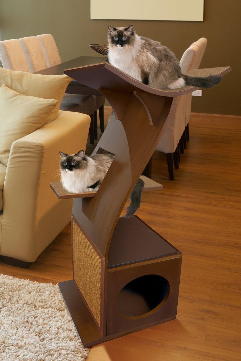 Amazon.com : The Refined Feline Little Lotus Cat Tower in Honey : Cat ...
