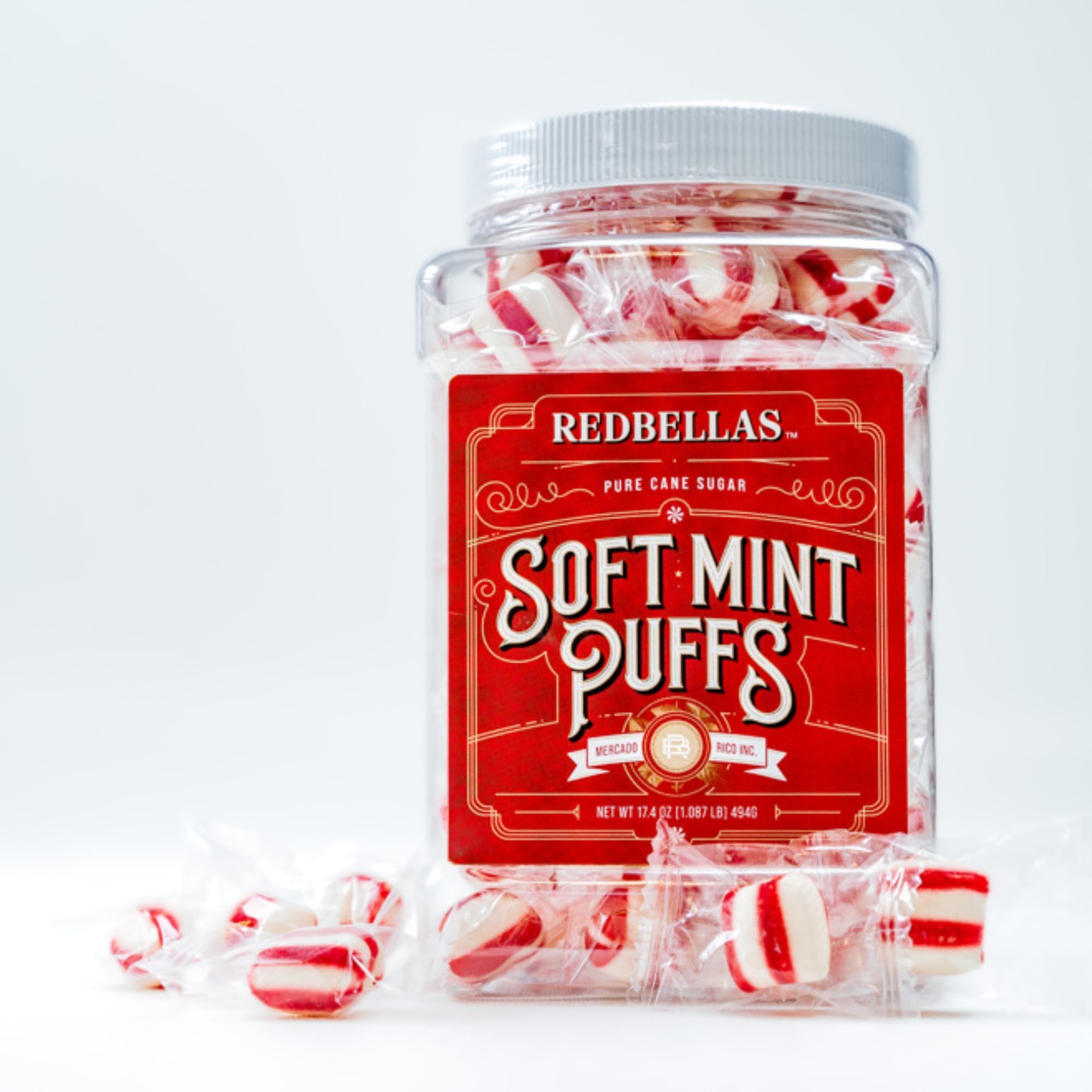 Amazon.com : R.U.S. Candy Company Peppermint Puffs Candy - 1 Pound Bag ...