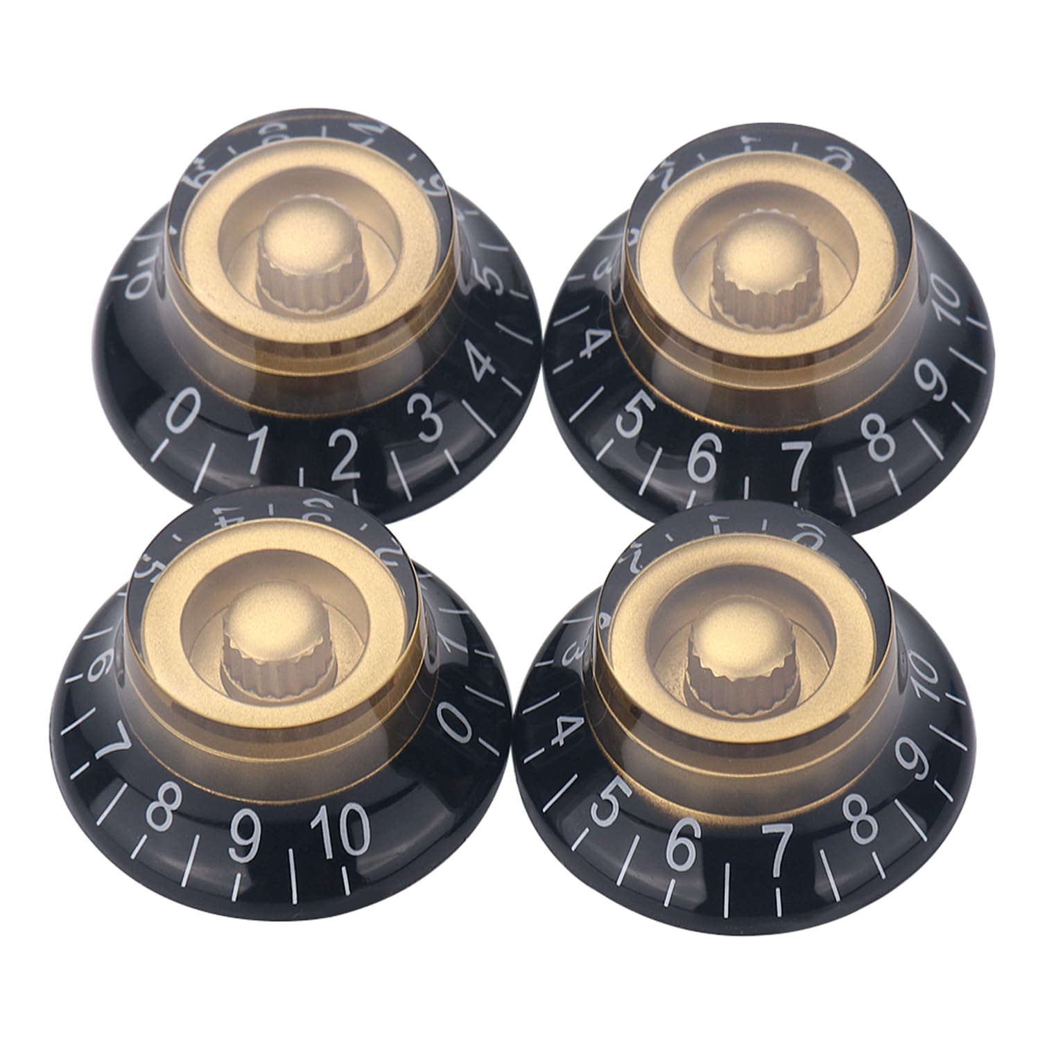 Amazon.com: XIYANGJUAN 4Pcs Black Electric Guitar Knobs Gold Bell Top ...