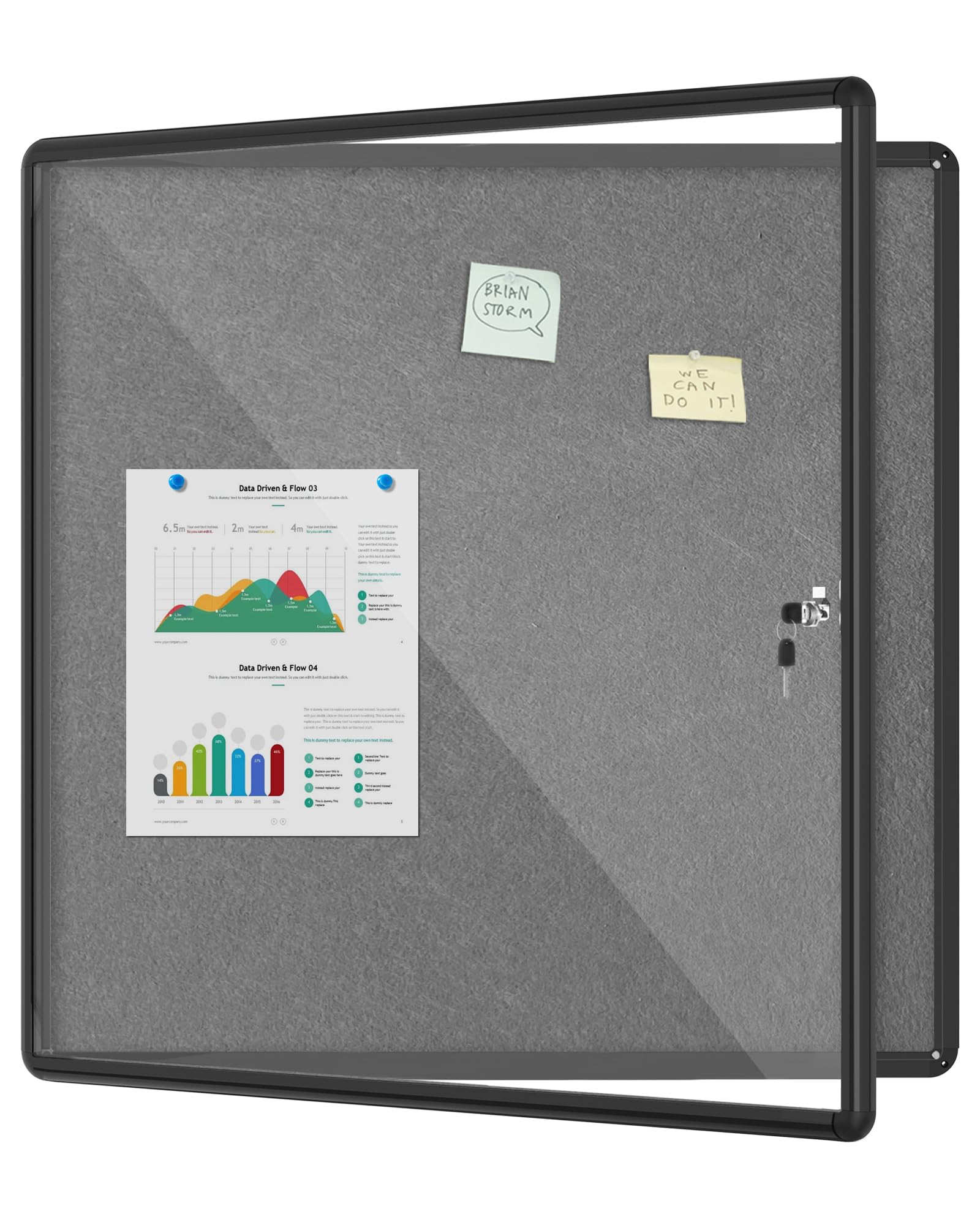 Snapklik.com : 38"x38" Enclosed Bulletin Board, Lockable Weather ...