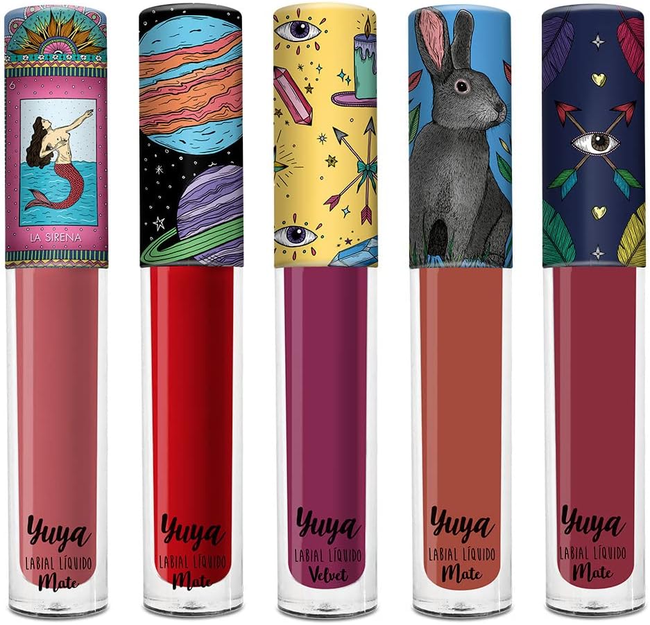 Yuya - Set especial 5 labiales YUYA (Quédate, Feliz Feliz, La Sirena, Un Besito y Mi Amor ...