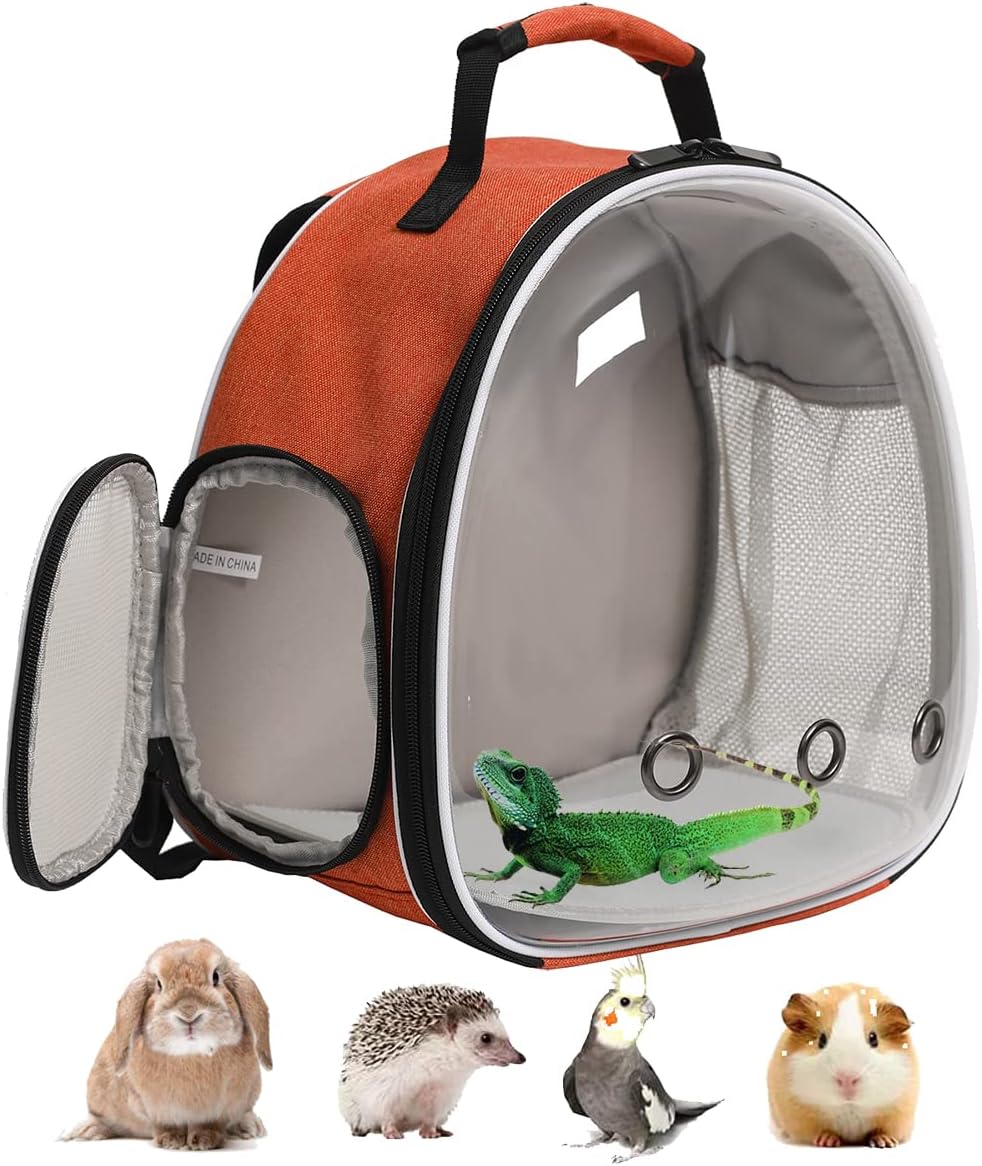 Hamster Backpack Carrier Cage, Reptile Bearded Dragon Lizard Guinea Pig ...