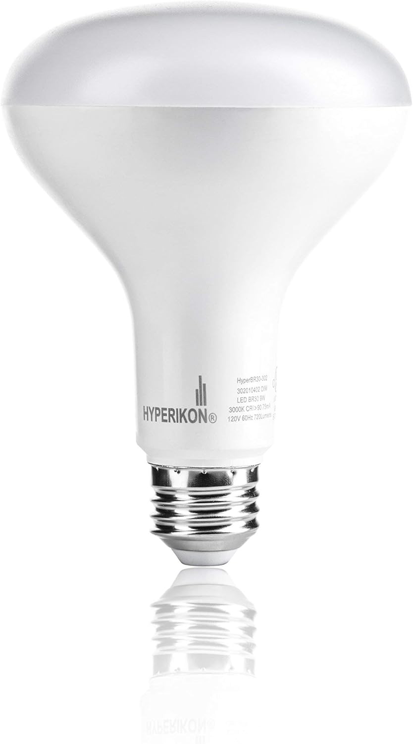 Hyperikon BR30 LED Bulb Dimmable, 9W=65W, Flood Light, E26 Base, UL ...