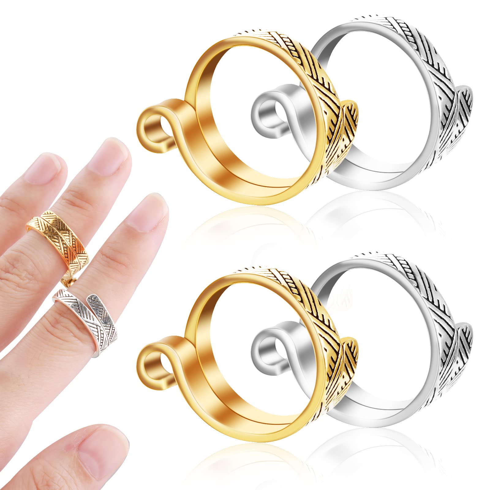 Amazon.com: WLLHYF 4PCS Knitting Crochet Loop Ring, Adjustable Crochet ...