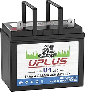 Amazon.com: UPLUS U1 Riding Lawn Mower Battery, Garden Tractors Battery Maintenance Free AGM ...