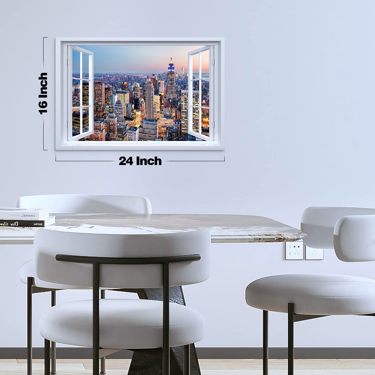 NYC Skyline Wall Art New York City Picture Window View Style Wall Decor ...