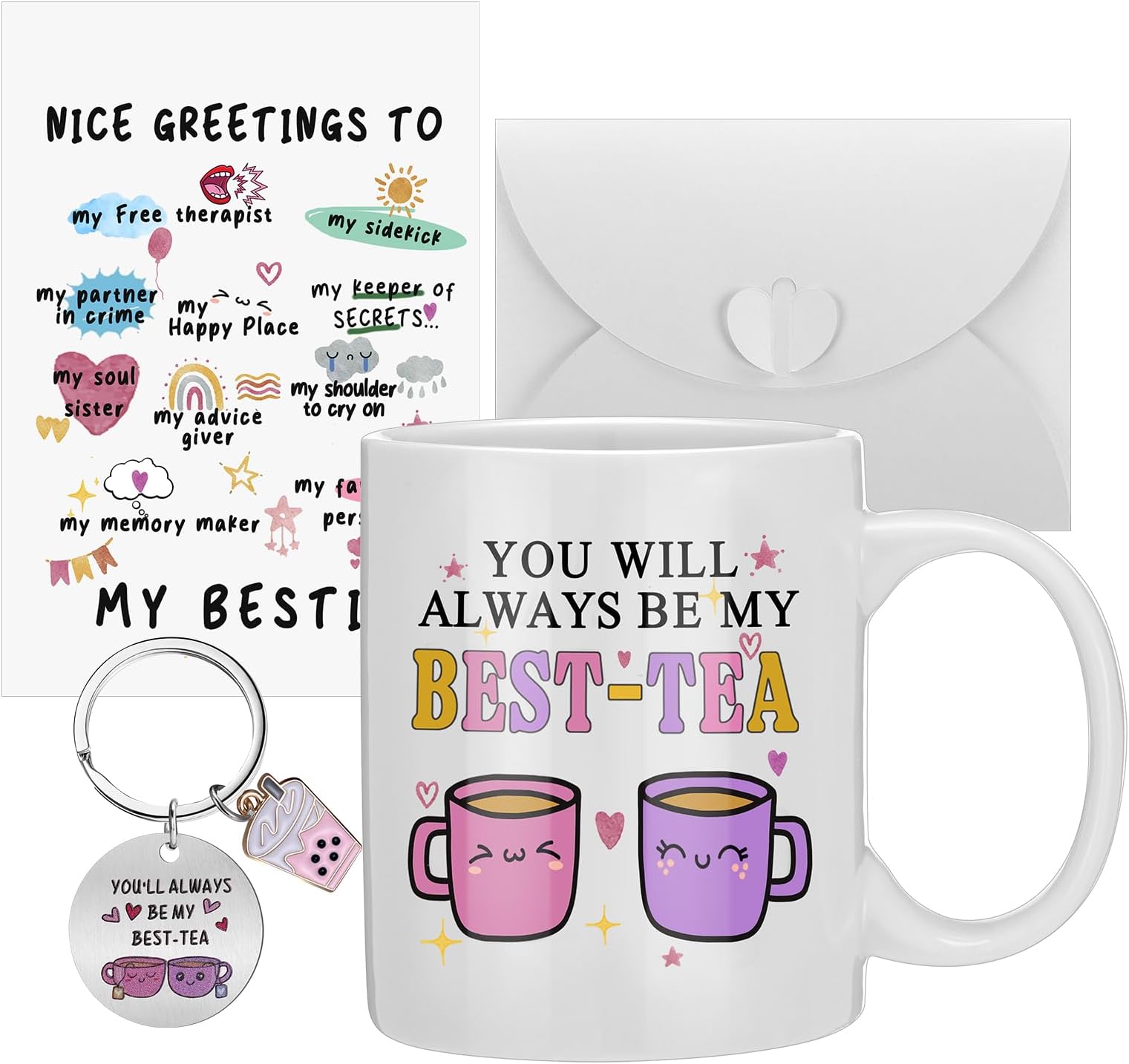 Amazon.com | Skylety 7 Pcs Bestie Gifts You'll Always Be My Best Tea ...