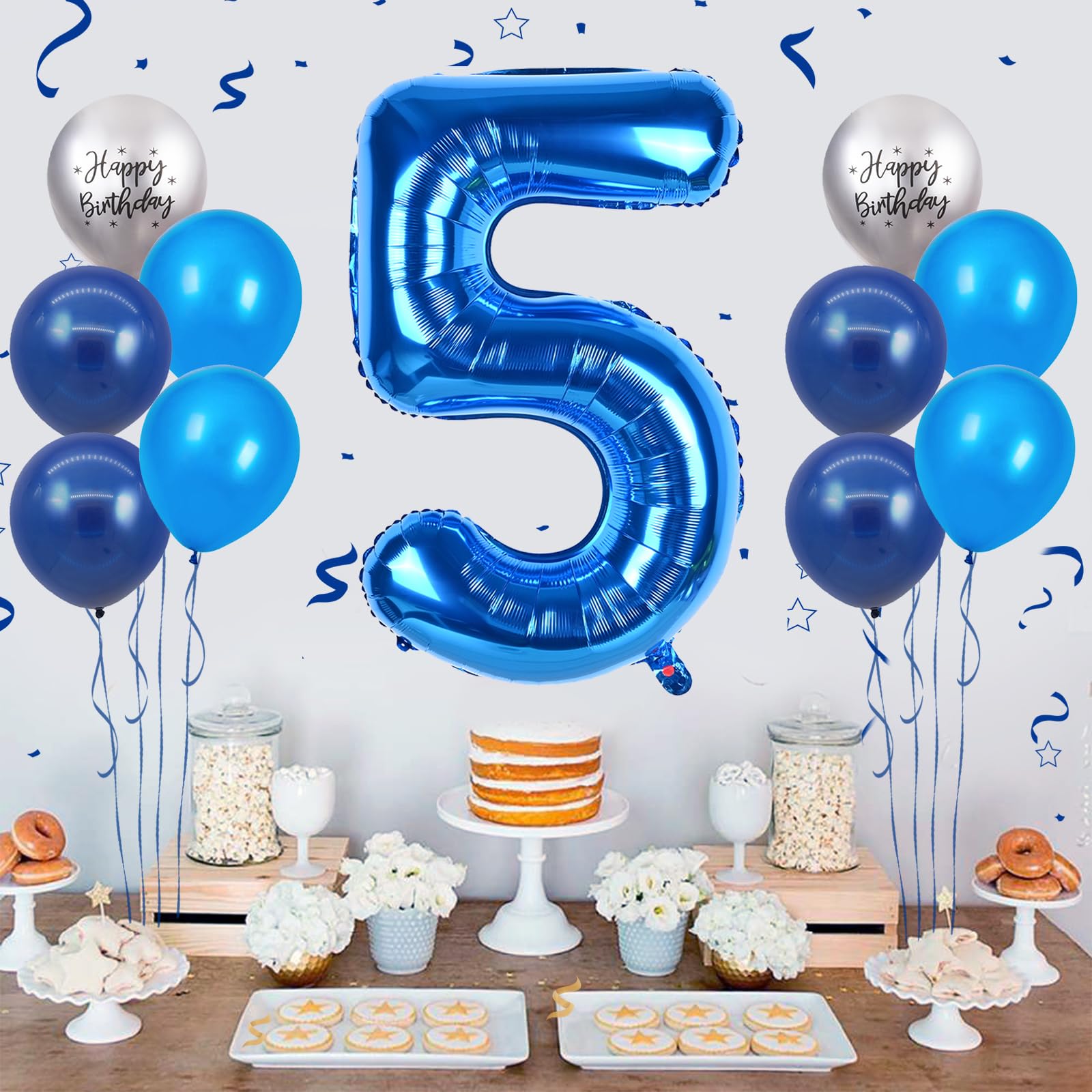 Snapklik.com : 40 Inch Blue Number 5 Balloon, 5th Birthday Balloons ...