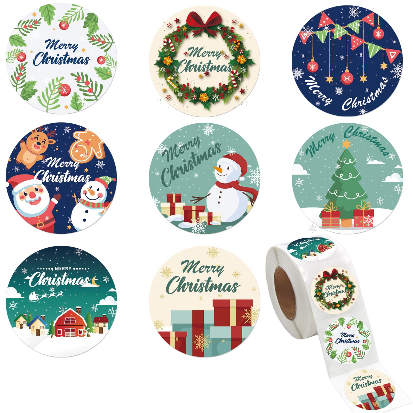 Amazon.com: BANPUBASE 600PCS Christmas Envelope Stickers, 1.5" Round ...