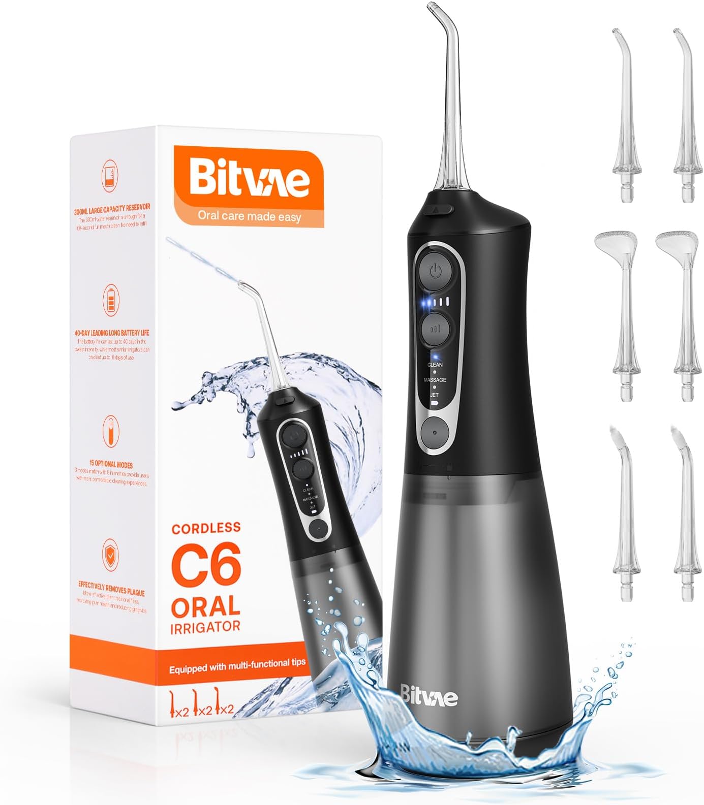 Amazon.com: Bitvae Cordless Water Dental Flosser & Portable Mini Water ...