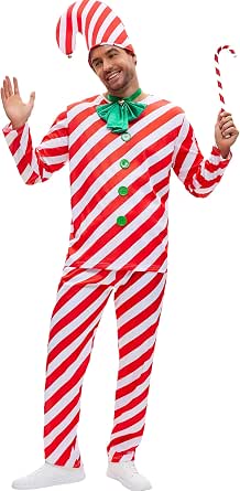 Amazon.com: Soulty 5 Pcs Christmas Costumes for Adults Candy Cane ...