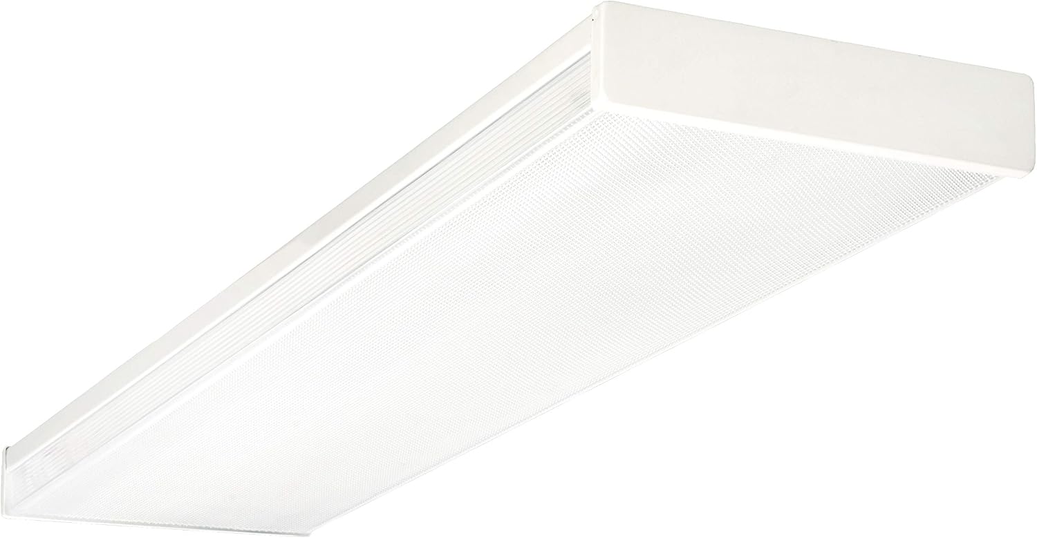 NICOR Lighting 4 Ft. 32W Standard 4-Lamp Fluorescent Wraparound Ceiling ...