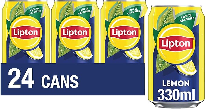 Lipton Lemon Ice Tea Can 330 ml (Pack of 24), low calorie soft drink ...
