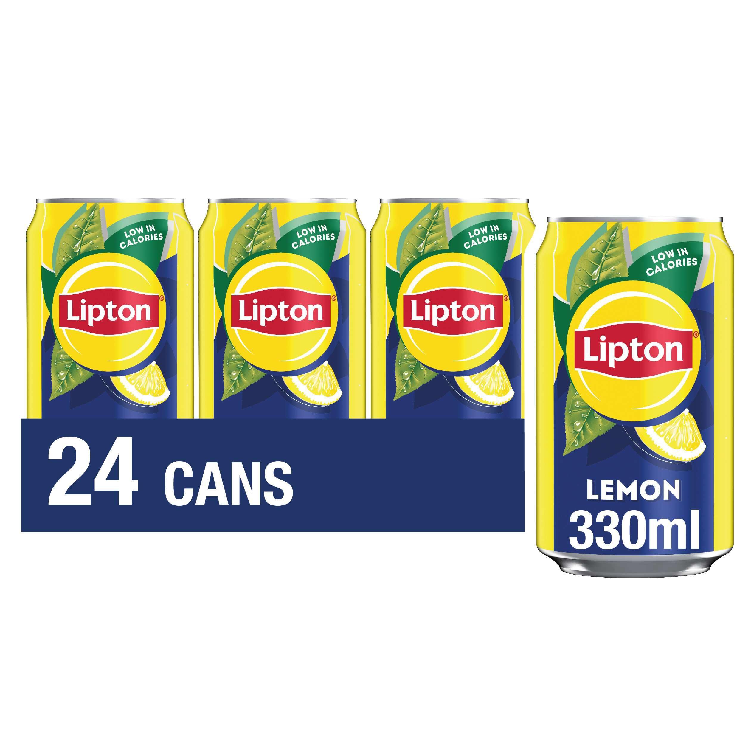 Lipton Lemon Ice Tea Can 330 ml (Pack of 24), low calorie soft drink ...